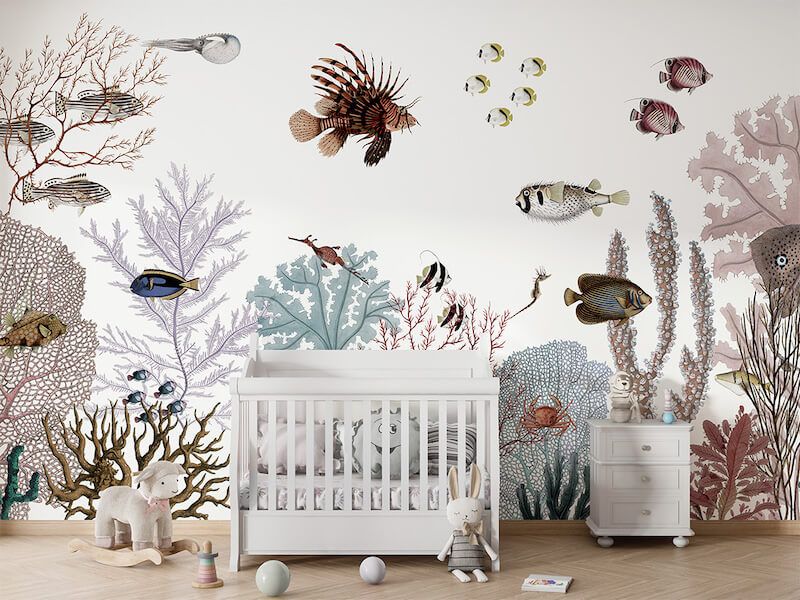 Roaring Reef Wallpaper Mural | Kids Underwater Wall Mural | Greenhaus
